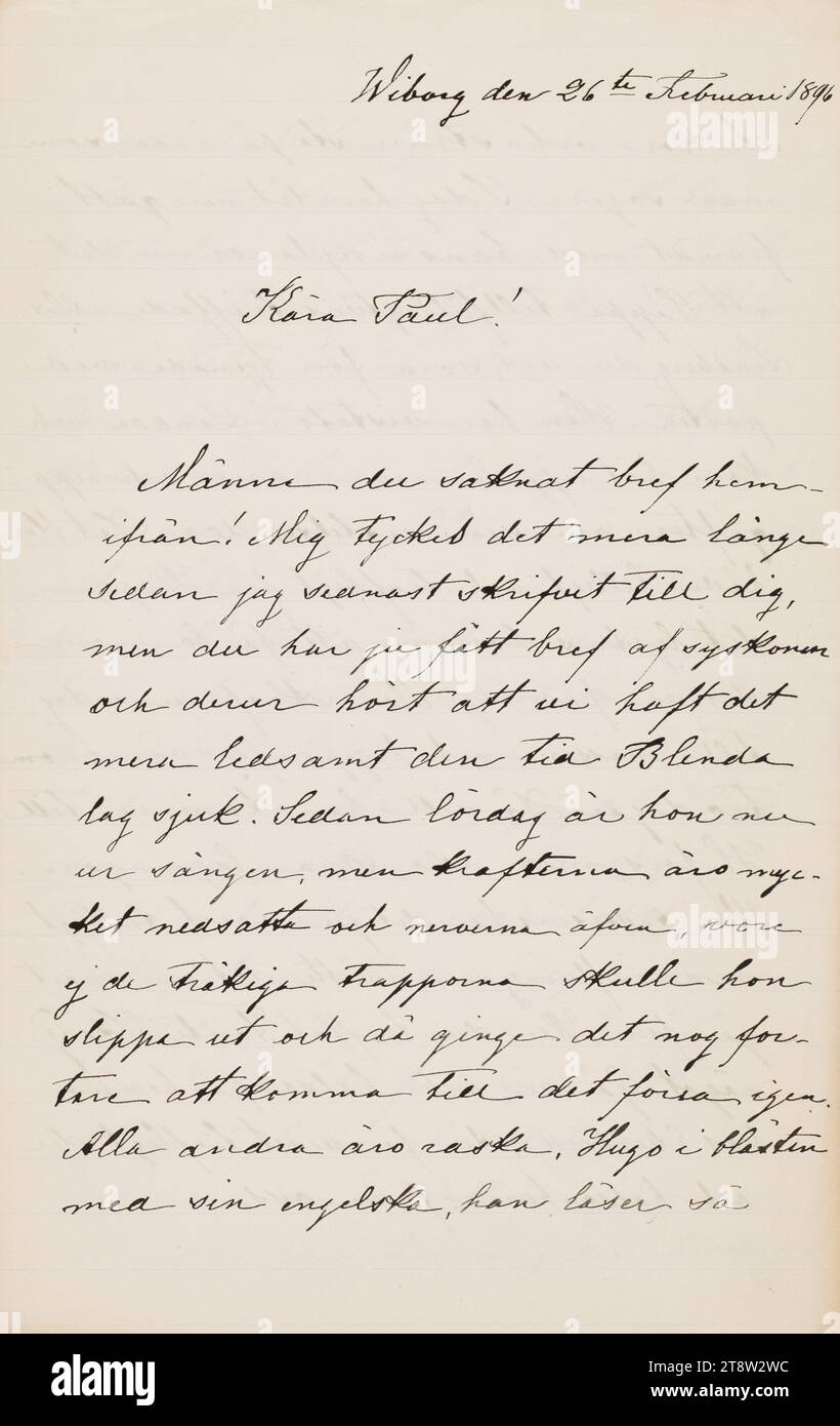 Sent letters, Hugo Simberg and his mother Ebba Mathilda Simberg to Hugo ...