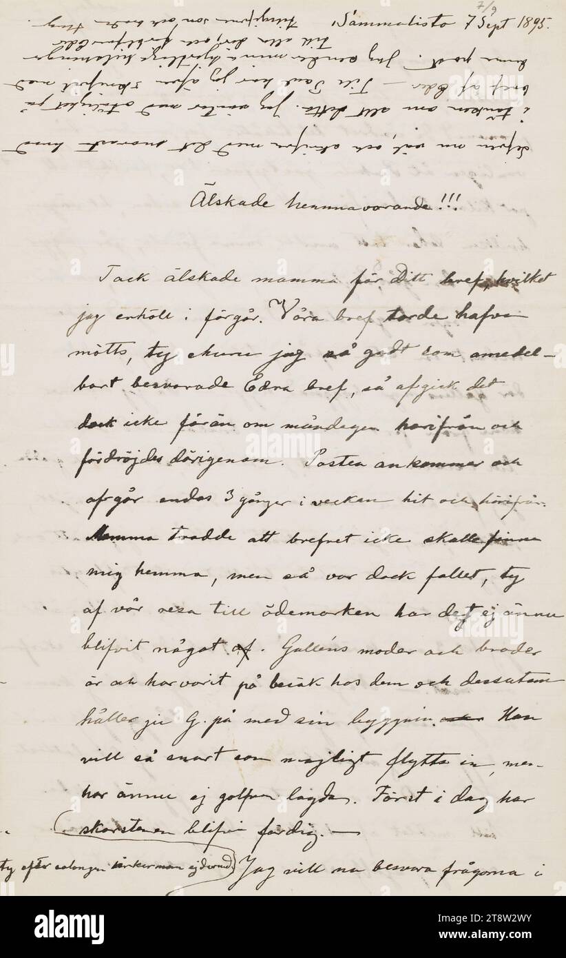 Letters sent, Hugo Simberg to his mother Ebba Mathilda Simberg and ...