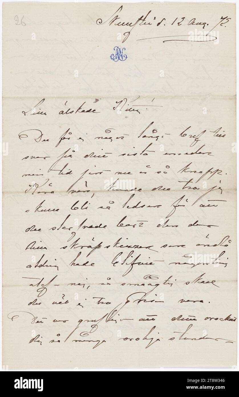 26. Anna Nordlander's letter to Kerstin Cardon, Skellefteå 12 August ...