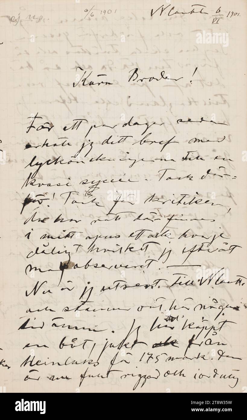 Letters sent, Hugo Simberg to his twin brother Paul Simberg 6.6.1901 ...
