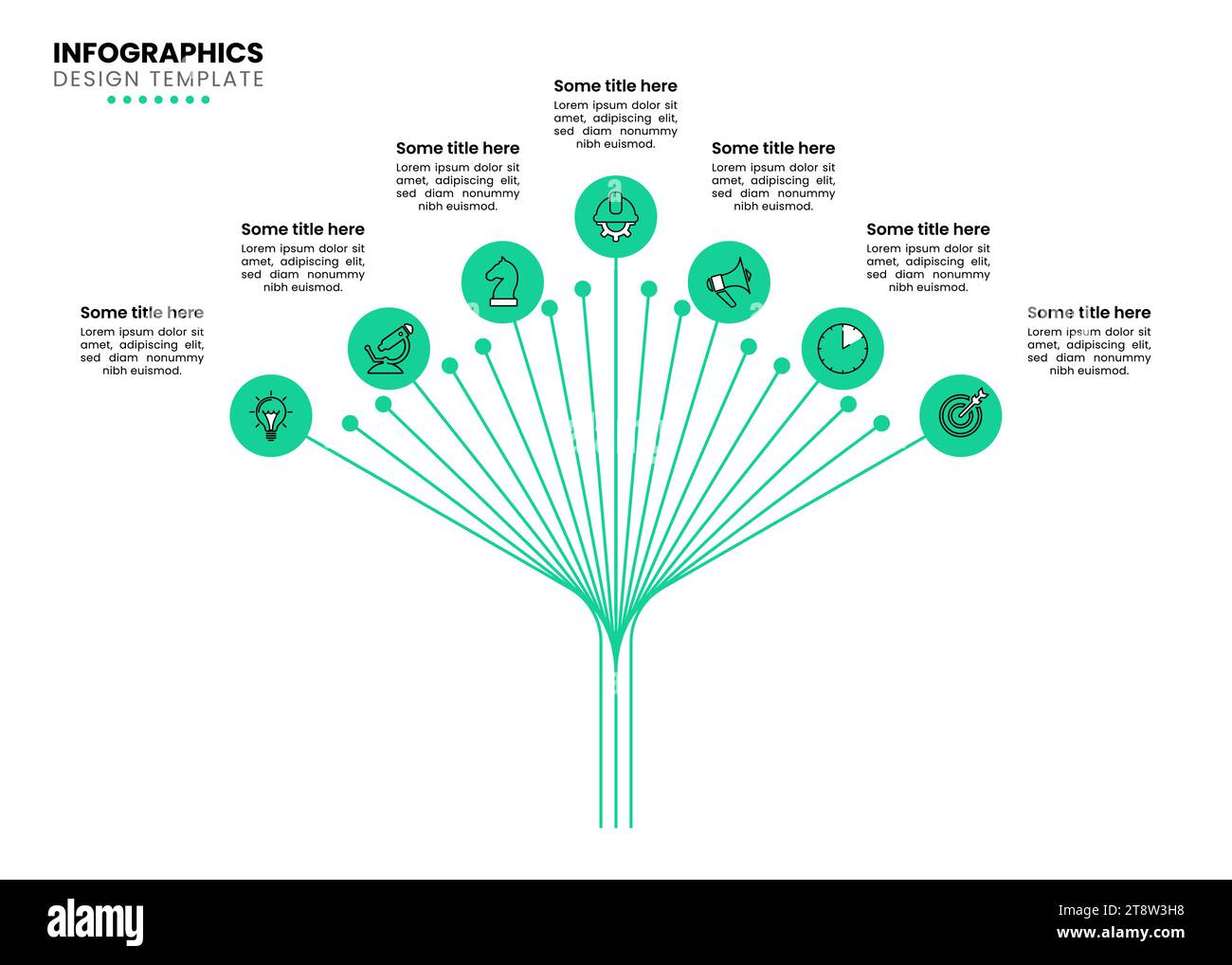 Infographic template with icons and 7 options or steps. Abstract tree ...