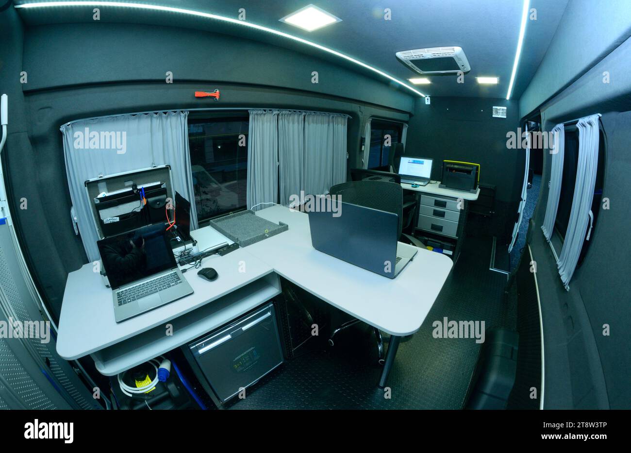 Mobile state administrative services office set in the interior of mini ...