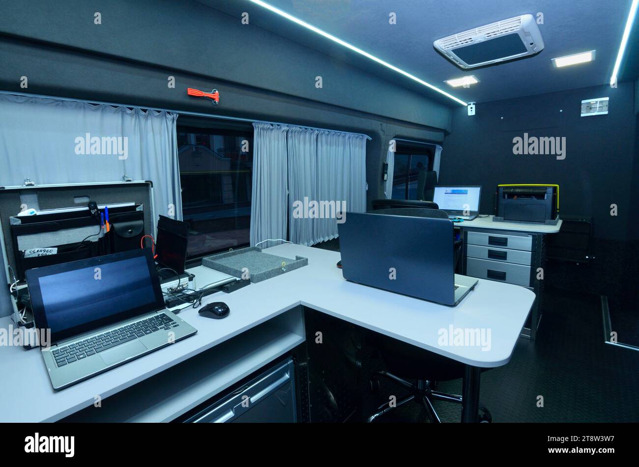 Mobile state administrative services office set in the interior of mini ...