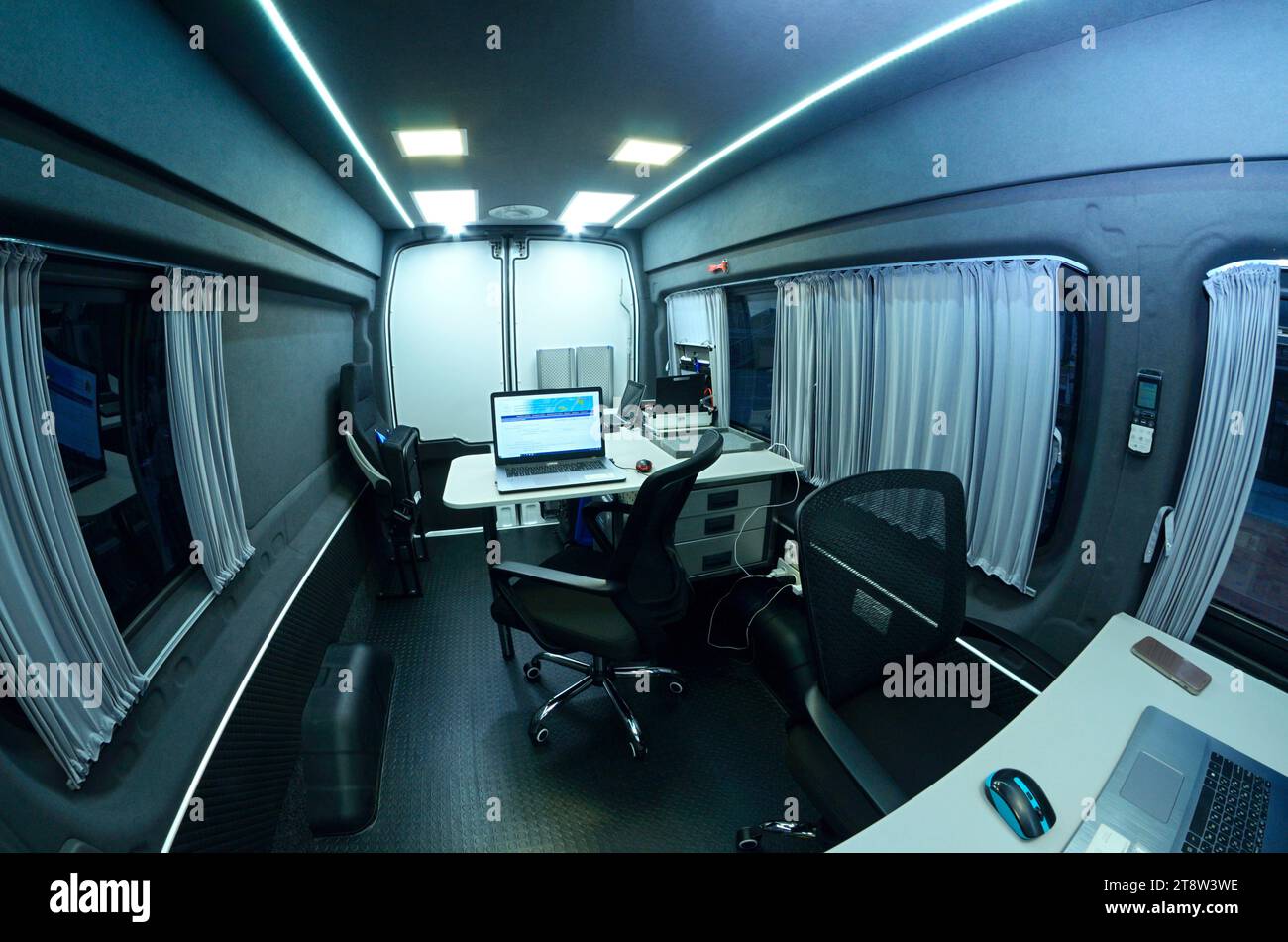 Mobile state administrative services office set in the interior of mini ...