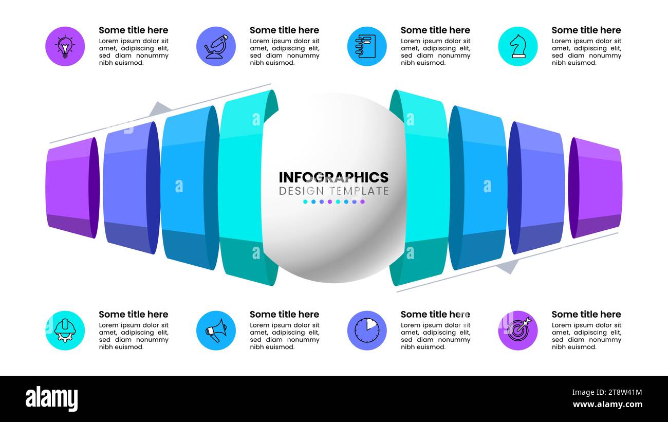 Infographic template with icons and 8 options or steps. Abstract shape ...