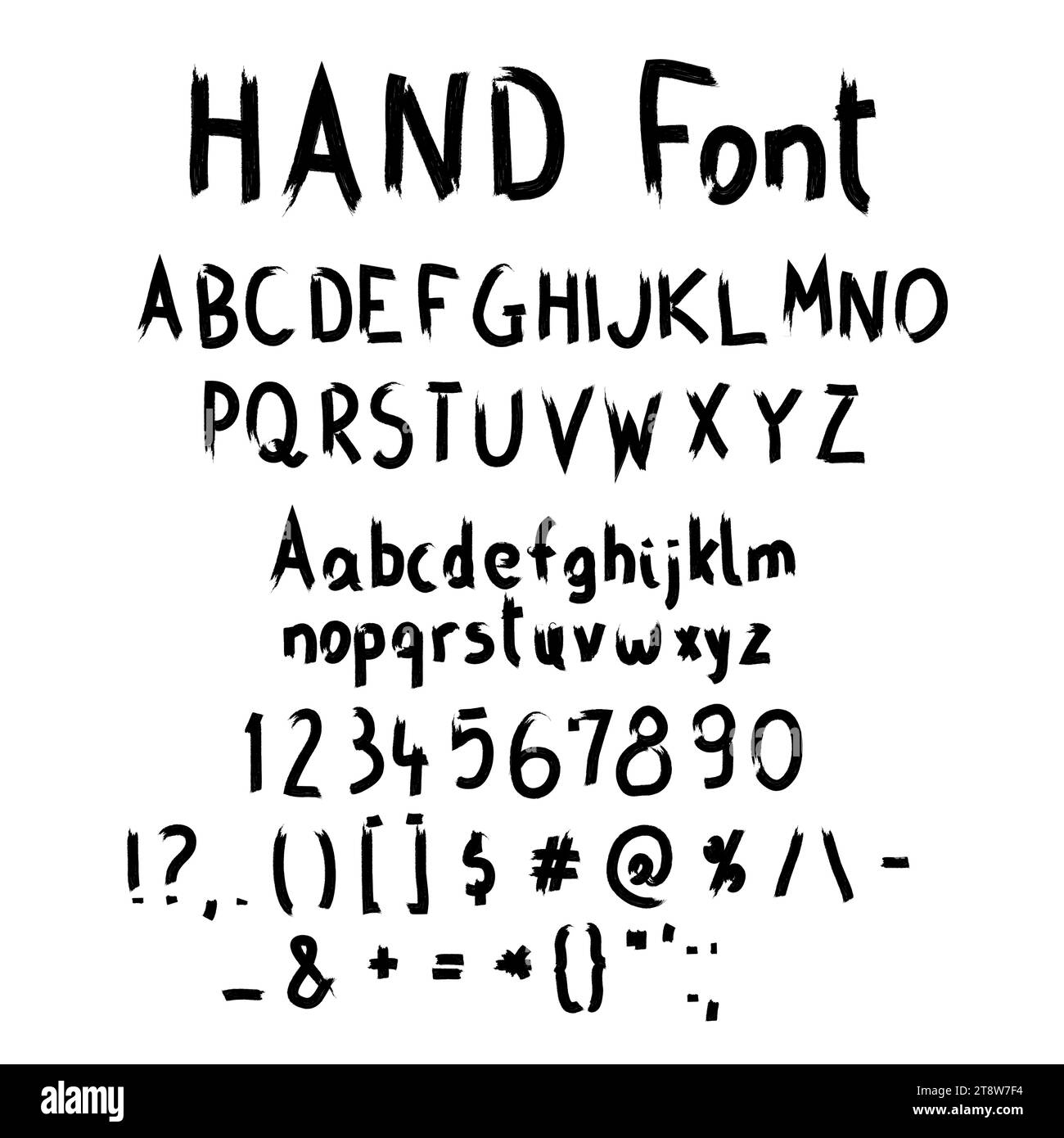 Handwritten font. Hand drawn painted doodle creative sketch style ...