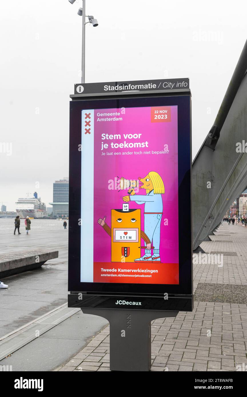 Amsterdam The, Netherlands. 21st Nov, 2023. In the run up to the Dutch ...