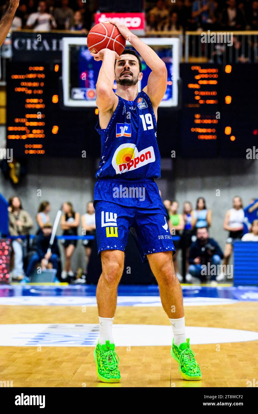 Ilshofen, Germany. 20th Nov, 2023. Basketball: Bundesliga, Hakro ...