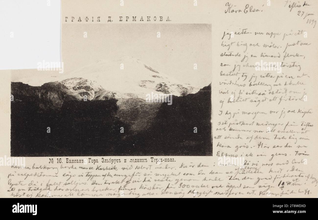 Letters sent, Hugo Simberg to his sister Elsa Simberg 27.6.1899 ...