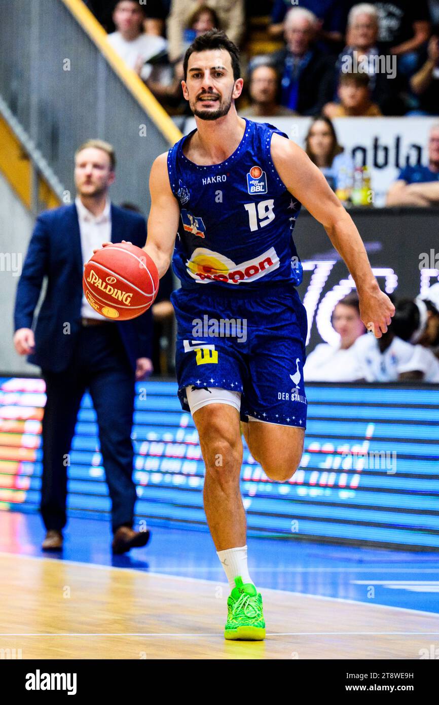 Ilshofen, Germany. 20th Nov, 2023. Basketball: Bundesliga, Hakro Merlins Crailsheim - MLP ...