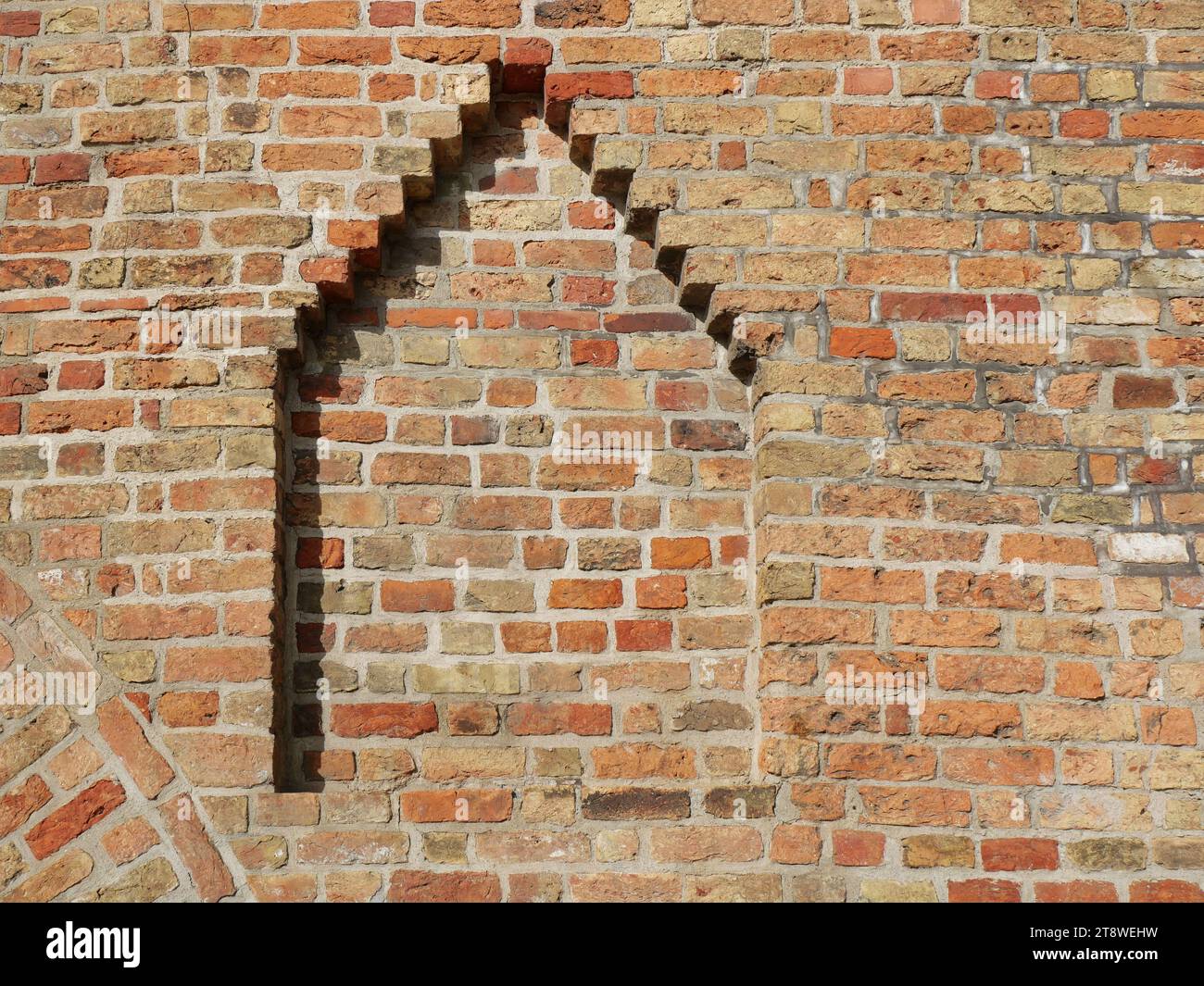 Historical bricked-up city wall openings next to the Kuhtor, serving as ...