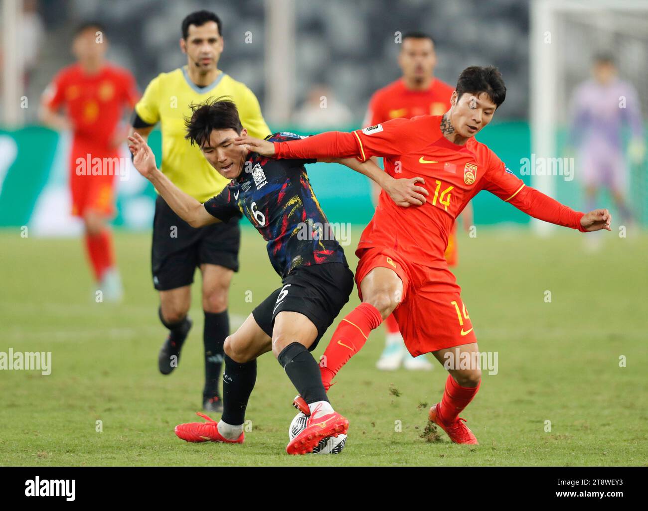 Shenzhen, China's Guangdong Province. 21st Nov, 2023. Chen Pu (R) of ...