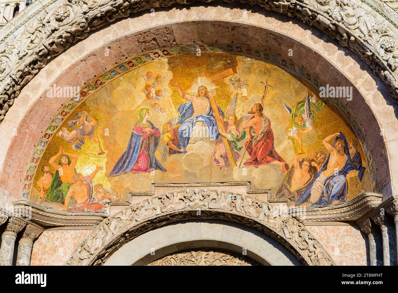 Details of the above the Entrance of St. Mark's Basilica in Venice ...