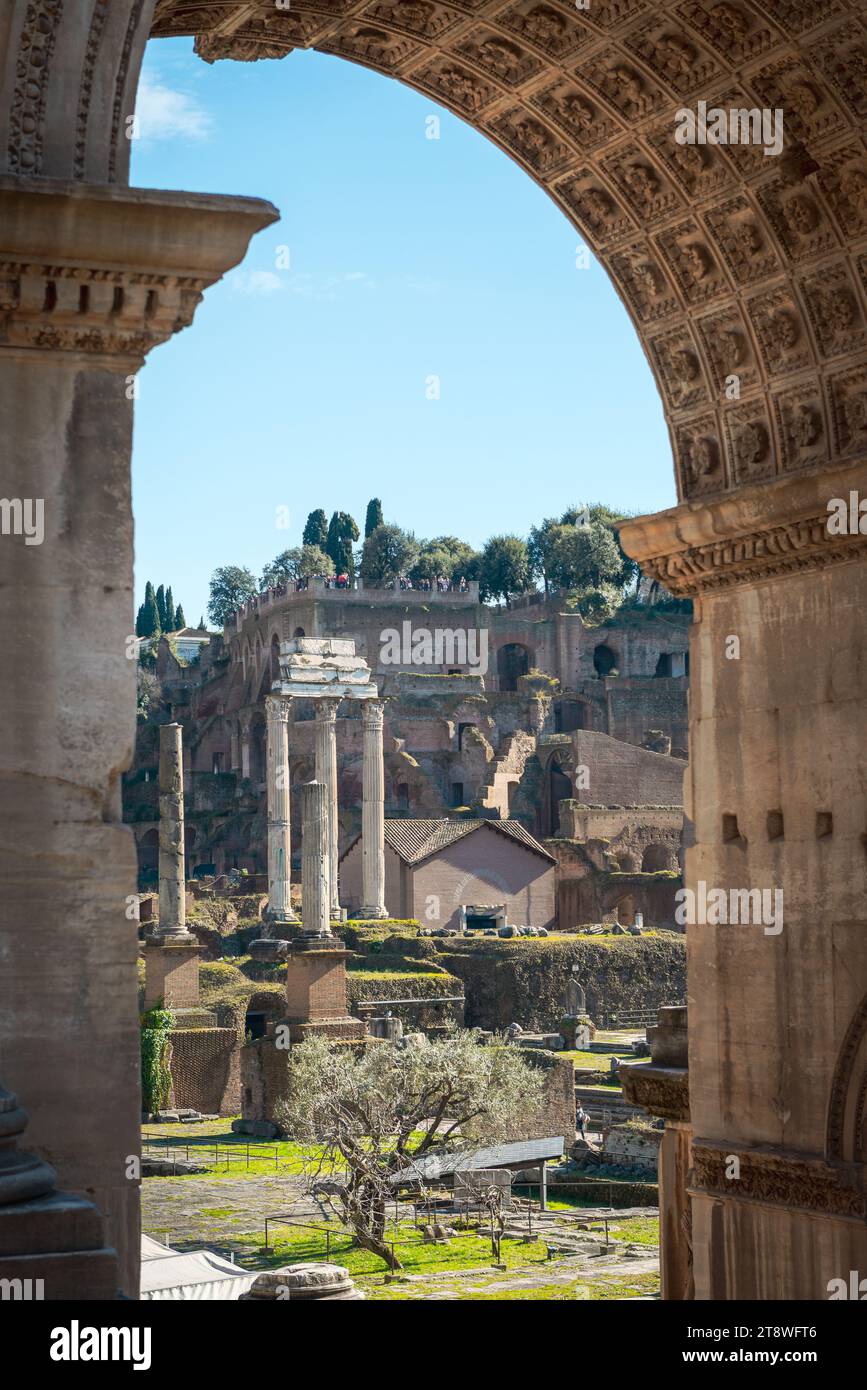 Rome's Cityscape with a Stunning View of the Forum Romanum and ...