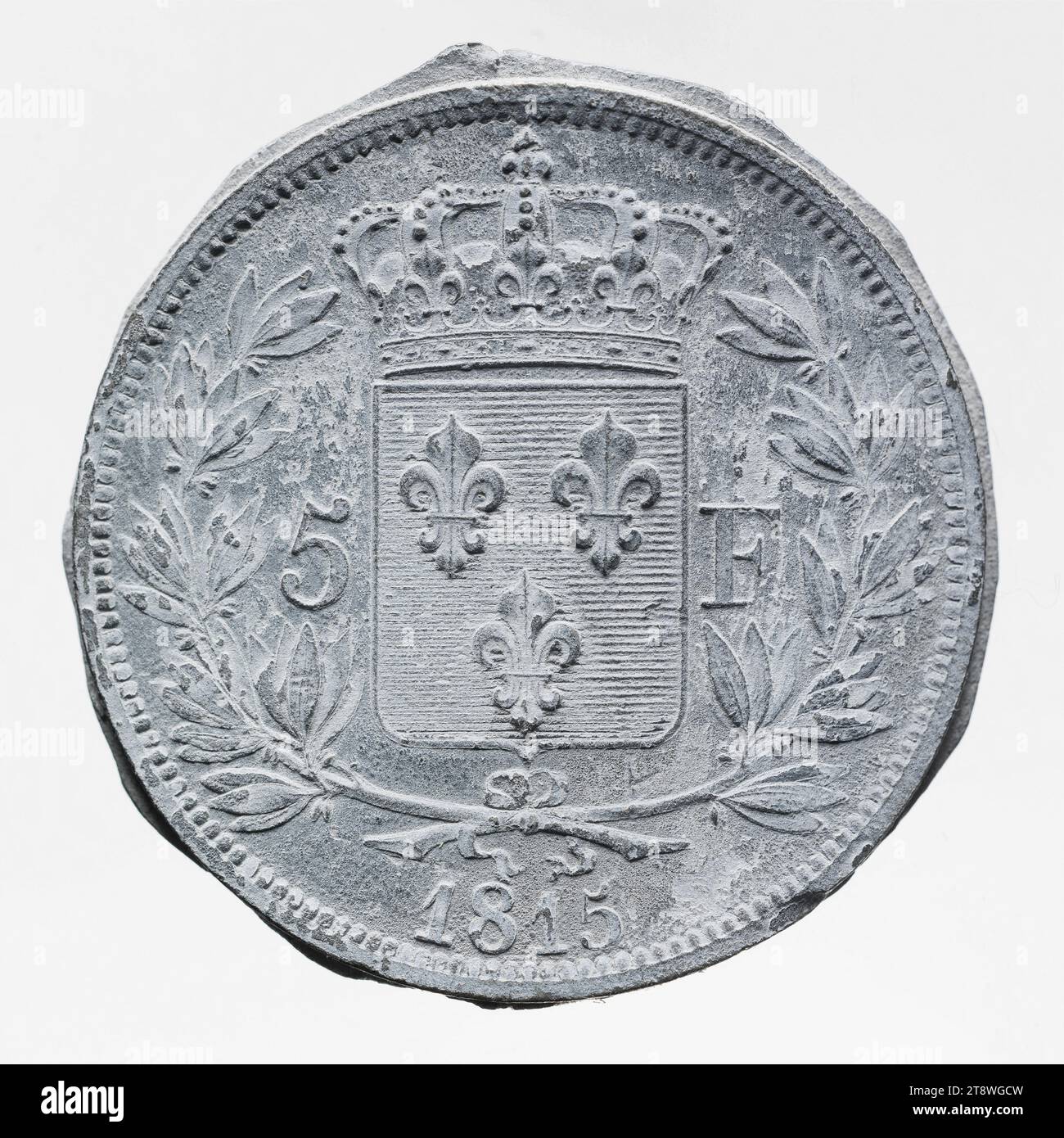 Unifying test for the 5 francs coin of Louis XVIII, 1815, Michaut ...