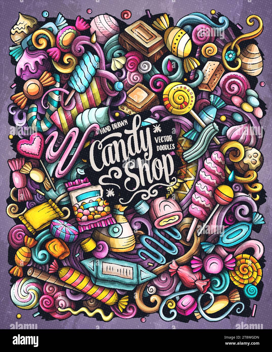Candies cartoon vector doodles illustration. Sweet food design ...
