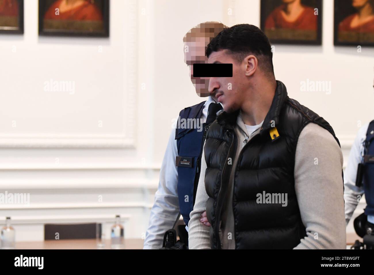 Tongeren, Belgium. 21st Nov, 2023. The accused Omar Hassani pictured ...