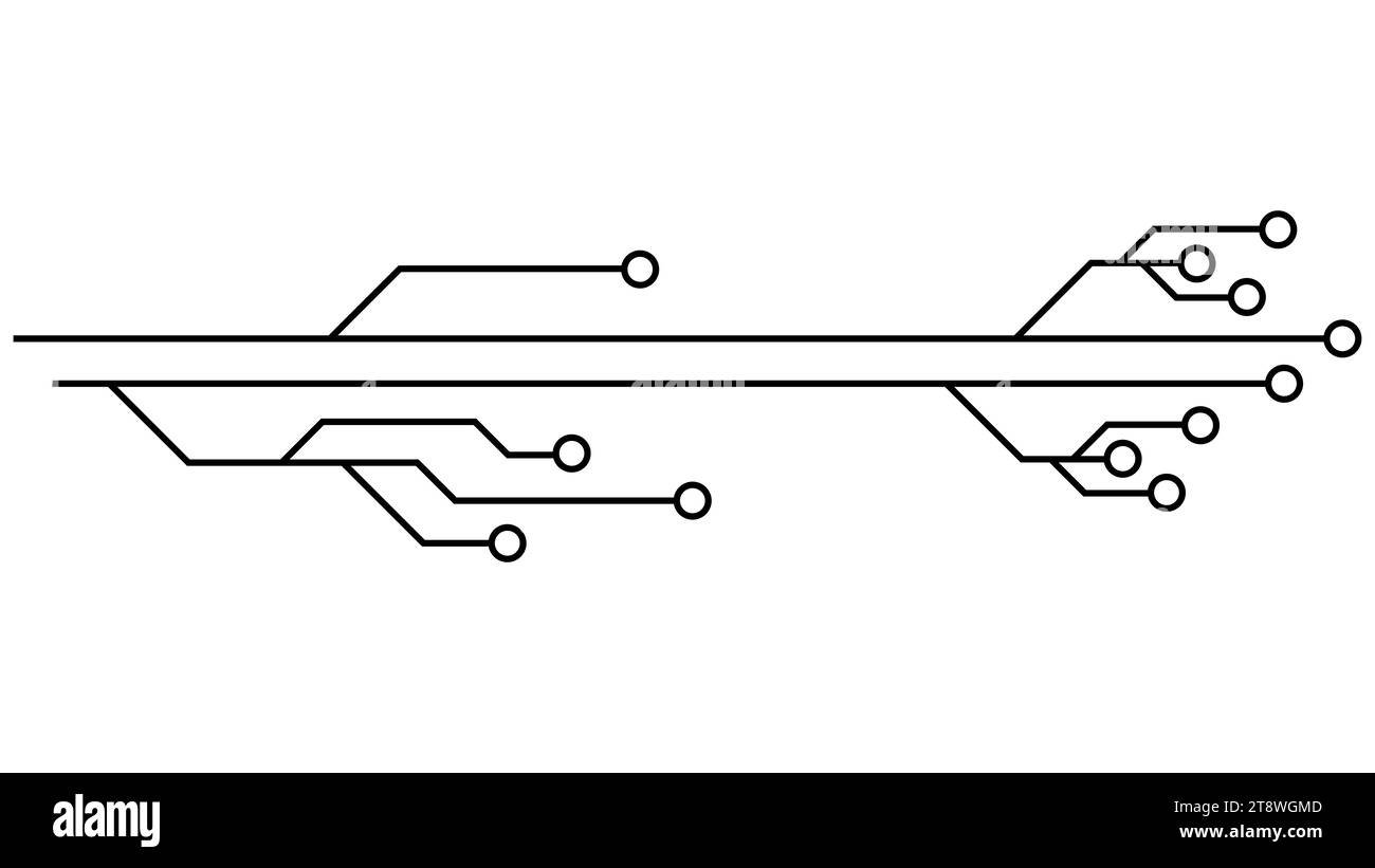 Printed circuit board PCB tracks isolated on white background ...