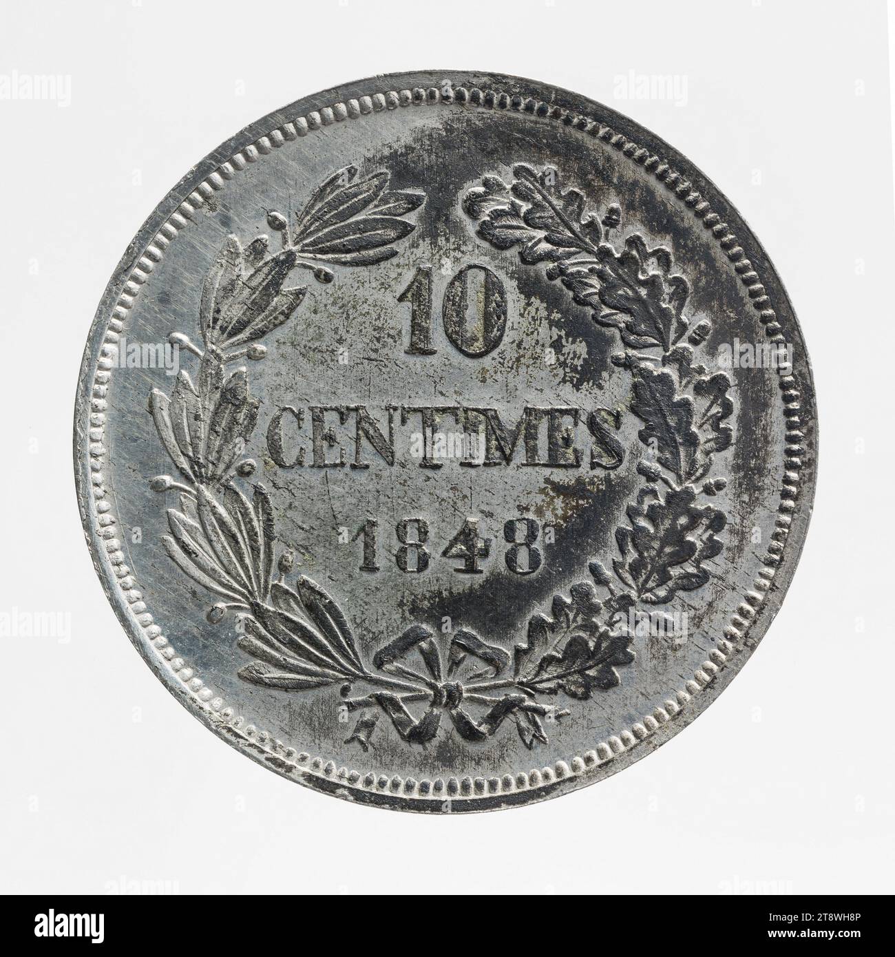 Test for the coin of 10 centimes of franc of the Second Republic, 1848 ...