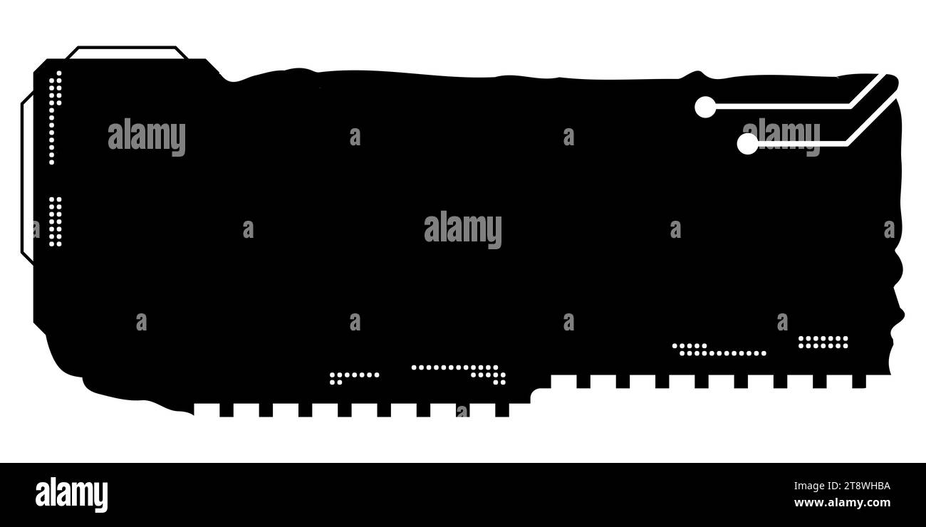 Rectangular design clipart in tech style isolated on white. Short tech ...