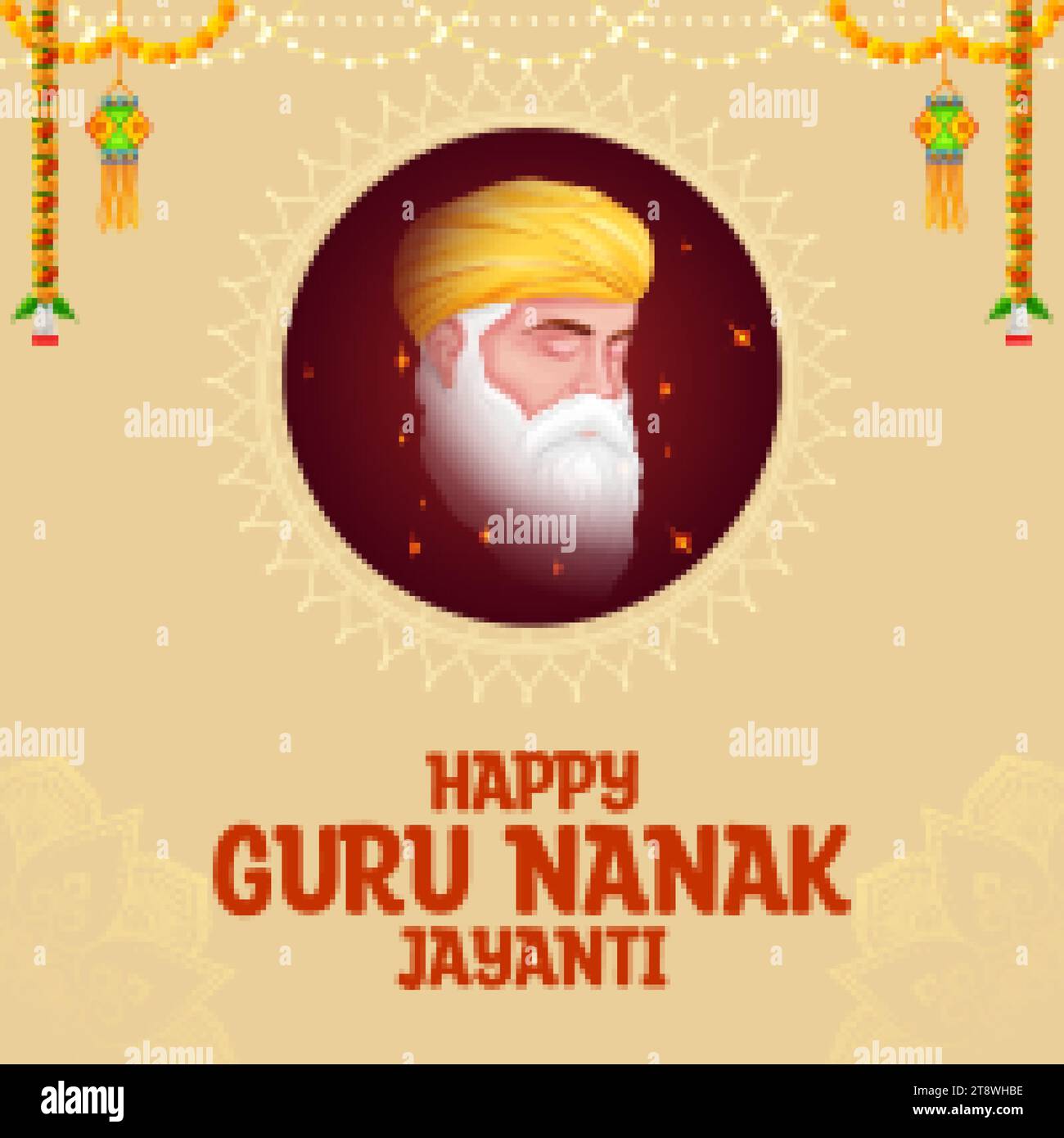 illustration of Happy Gurpurab, Guru Nanak Jayanti festival of Sikh ...