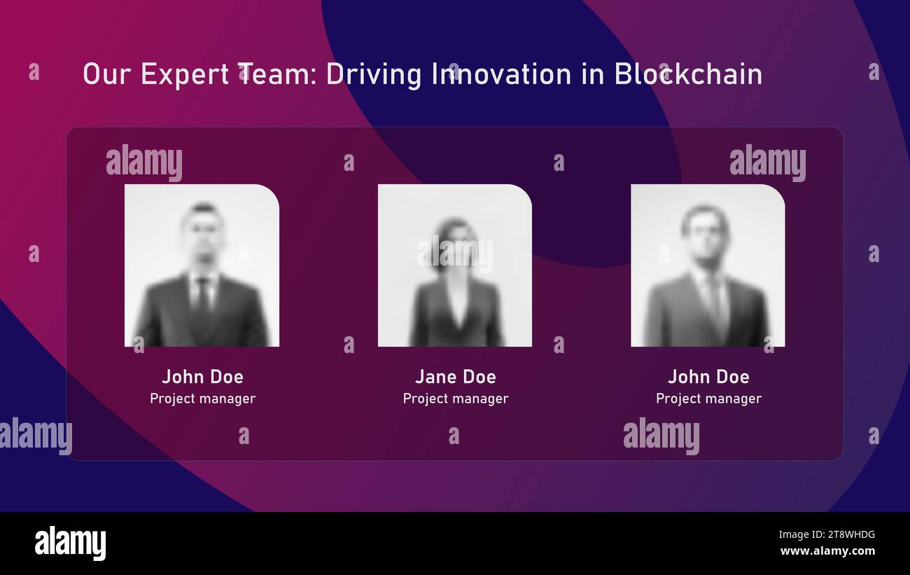 Our expert team web page with member avatars for business presentation ...