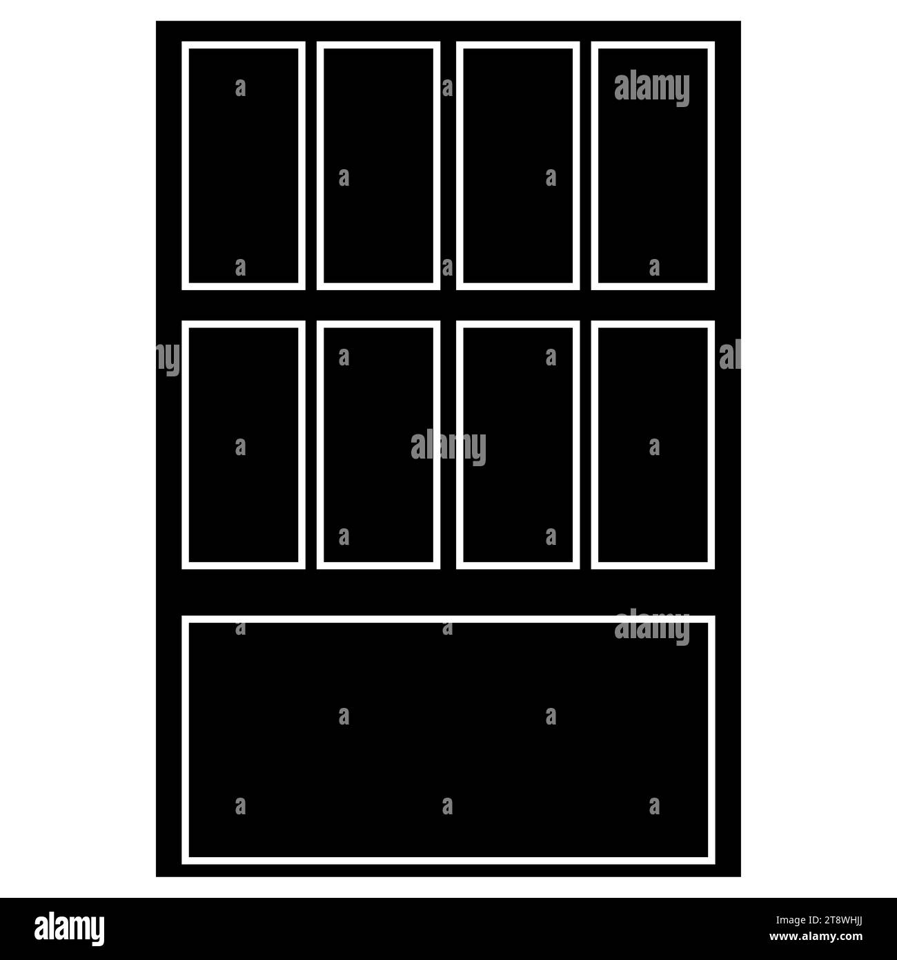 Rectangular window silhouette for house isolated on white background ...