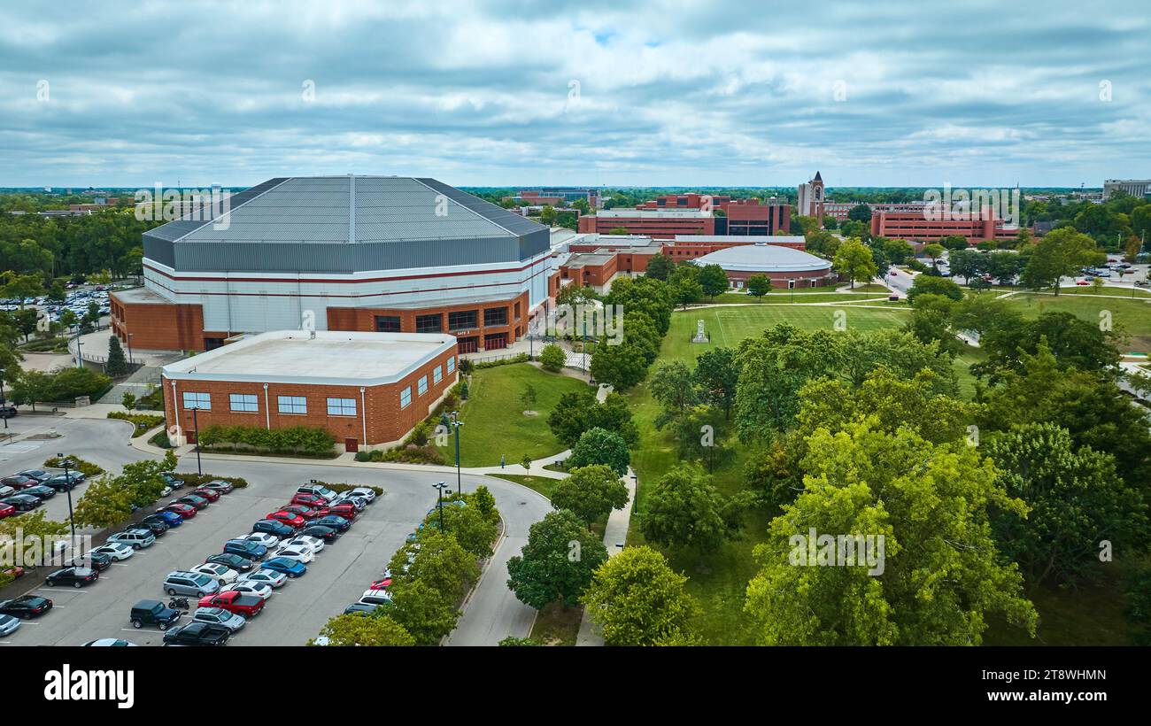 Worthen Arena aerial Ball State University campus in Muncie, Indiana ...