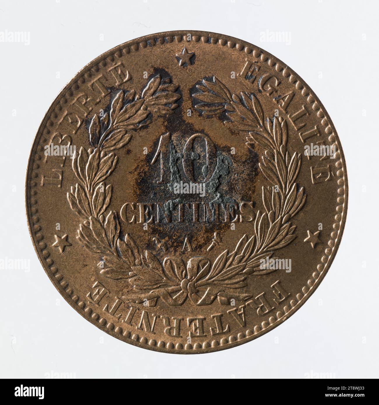 Coin of 10 centimes in bronze of the IIIrd Republic, 1898, Oudiné ...