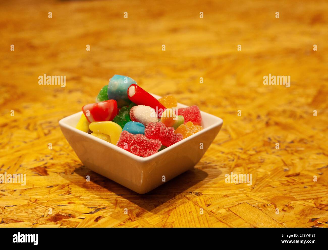 Bowl of jellied sweets on bar Stock Photo - Alamy
