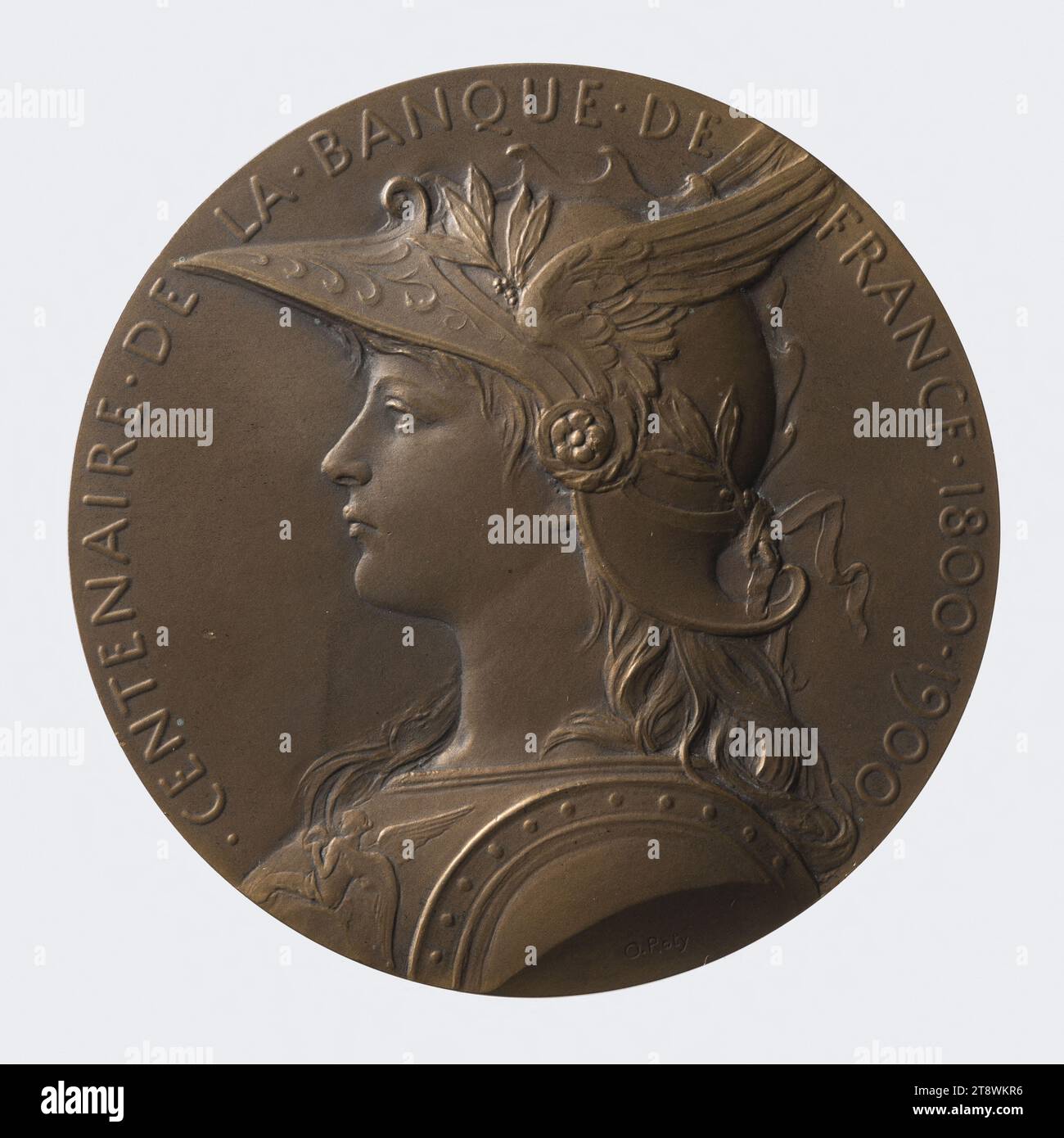 Medal of the centenary of the Bank of France offered to the agent Amiel ...