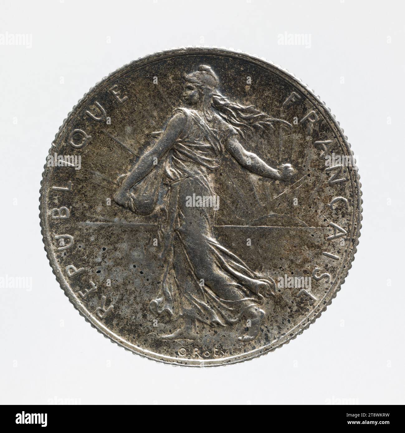Coin of 2 francs in silver of the IIIrd Republic, 1918, Roty, Louis ...