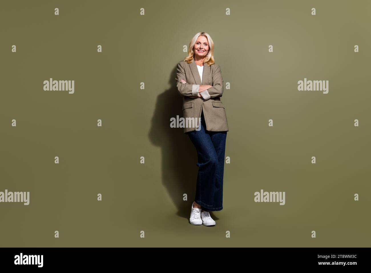 Full length body photo of confident happy cheerful business lady ...