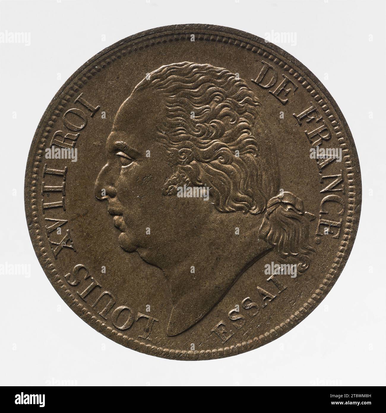 Test for the 5 centimes coin, 1821, Tiolier, Nicolas-Pierre, Graveur en ...