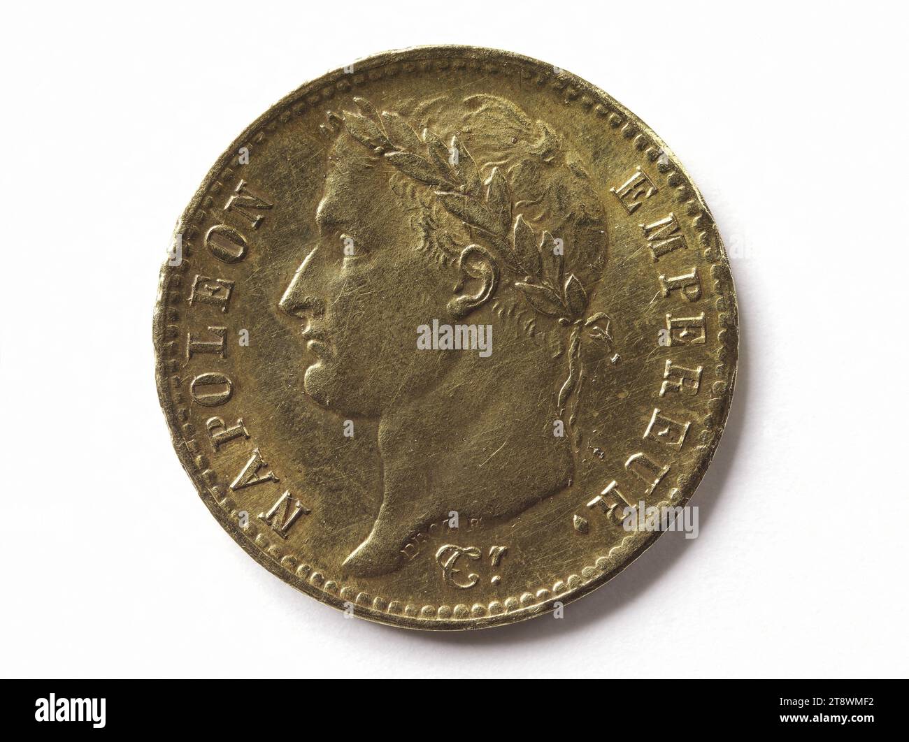 20 francs à tête laurée de Napoléon Ier, 1810, Tiolier, Pierre-Joseph ...
