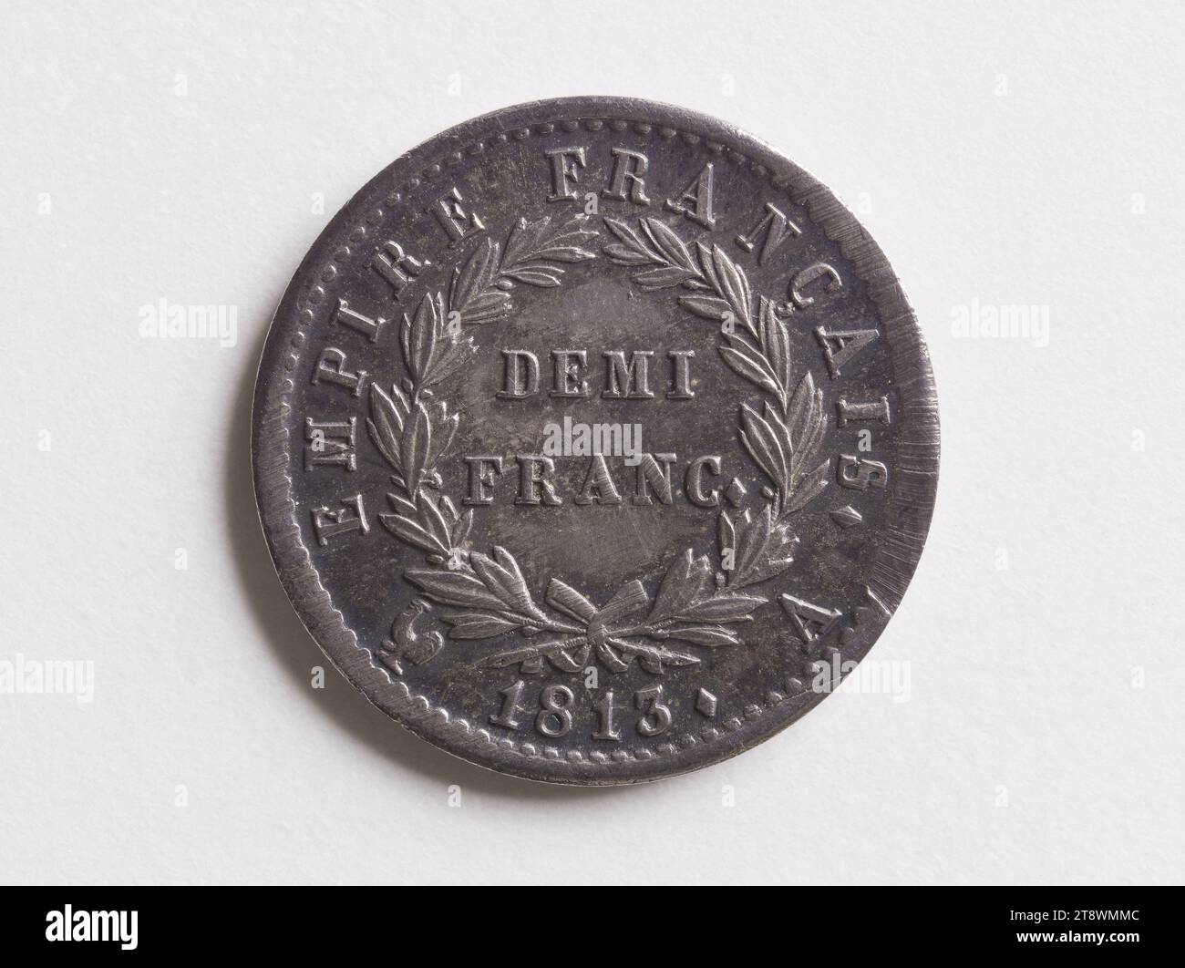 Coin of a half franc of Napoleon I, 1813, Tiolier, Pierre-Joseph ...