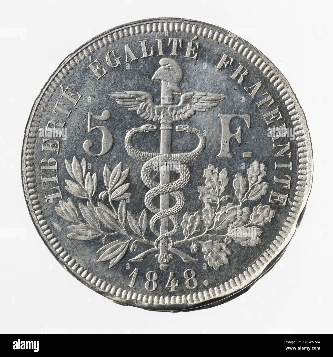 Essay for the 5 franc coin, 1848, Vivier, Mathias Nicolas Marie ...