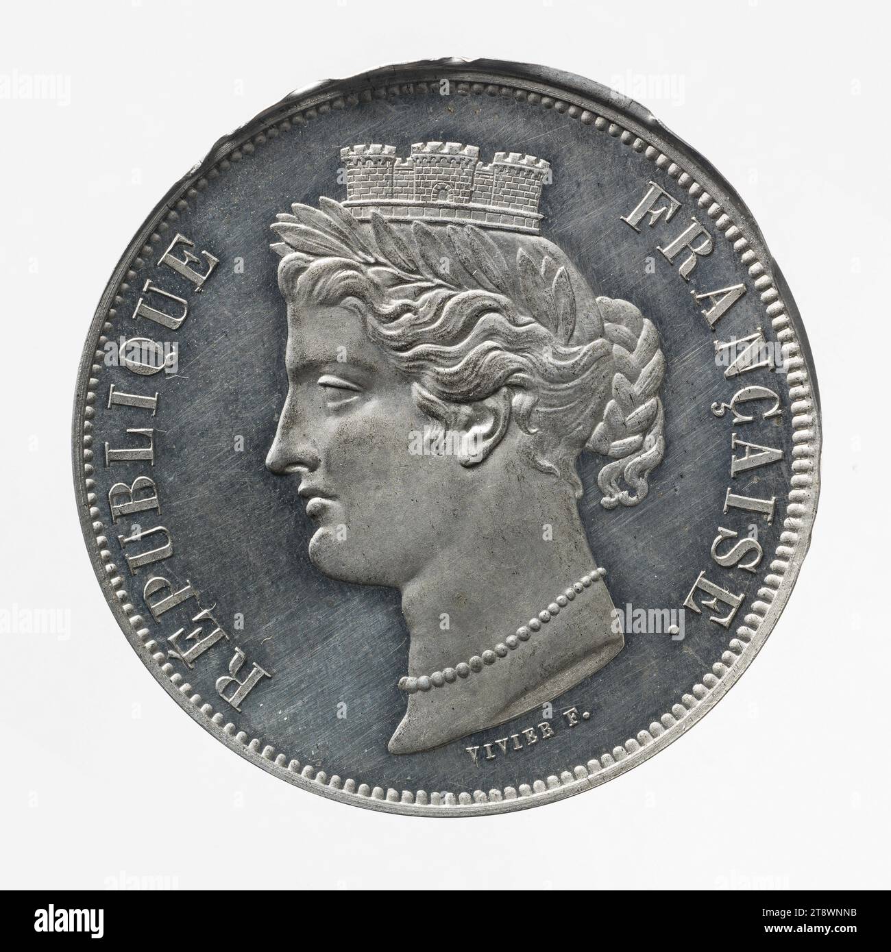 Essay for the 5 franc coin, 1848, Vivier, Mathias Nicolas Marie ...