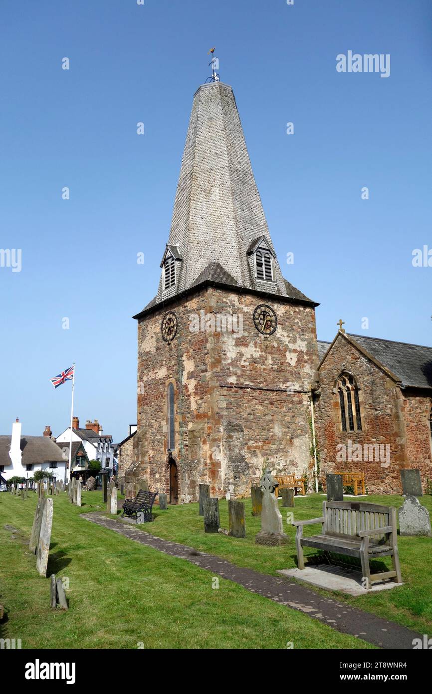 St Dubricius Church, Porlock Village, Exmoor National Park, Somerset ...