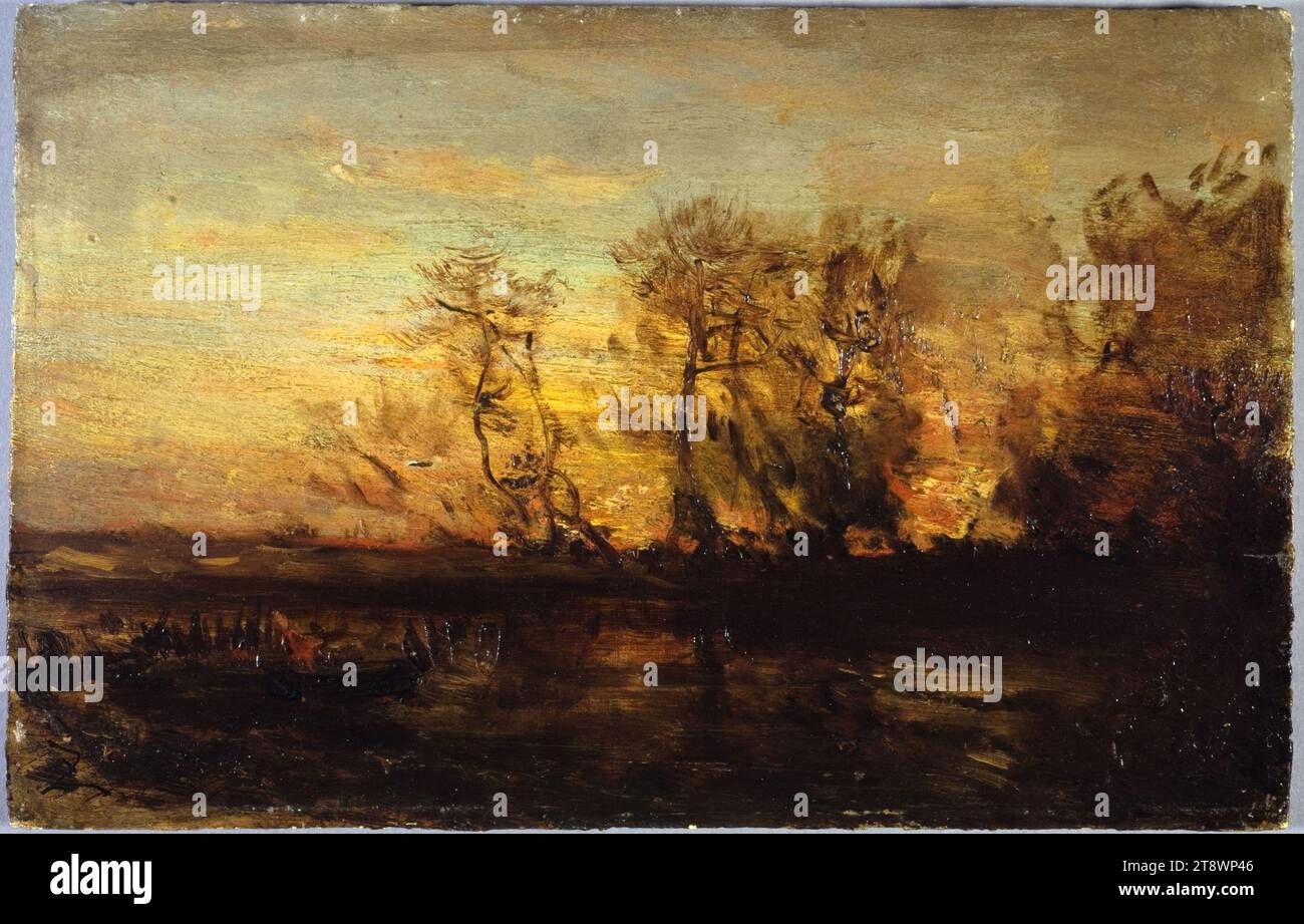 Sunset, Ziem, Félix, Painter, Between 1850 and 1860, 3rd quarter of the ...