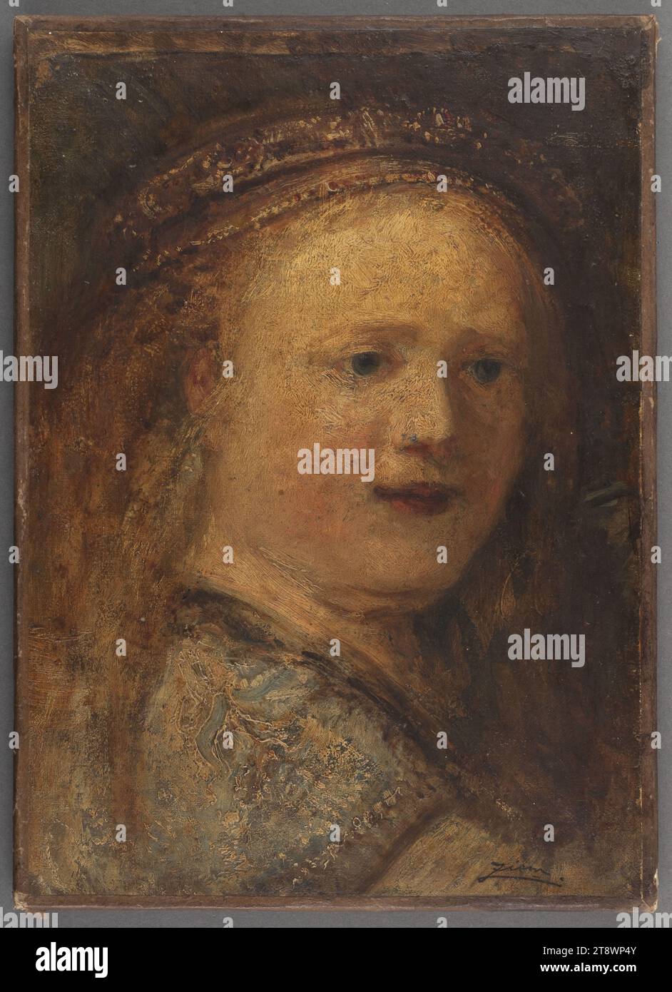 Study of a woman, copy after Rembrandt, Ziem, Felix, Painter, Rembrandt ...