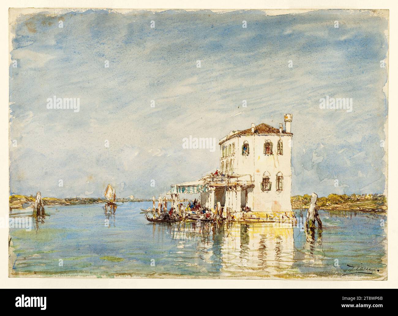 The Customs House in Venice Italy, Ziem, Felix, Painter, 2nd half of ...