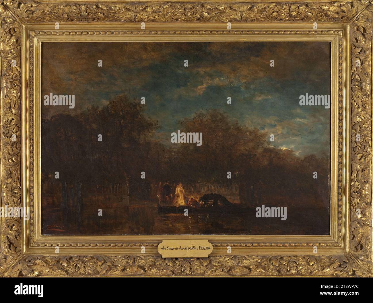 Venice Italy, the exit from the French Garden at dusk, Ziem, Felix ...