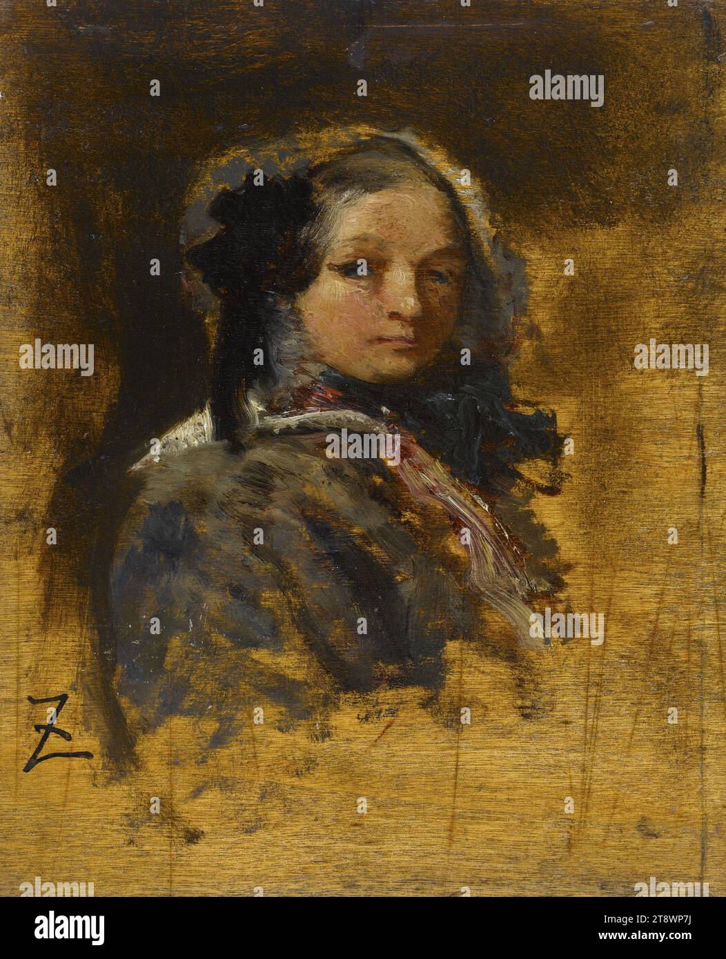 Portrait of a young girl, Ziem, Félix, Painter, Between 1845 and 1848 ...
