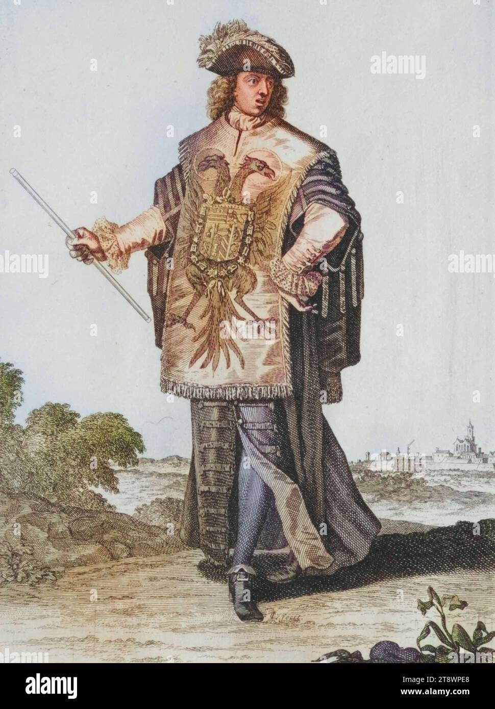 Tracht, Bekleidung, ein kaiserlicher Herold, um 1700, Kupferstich von ...