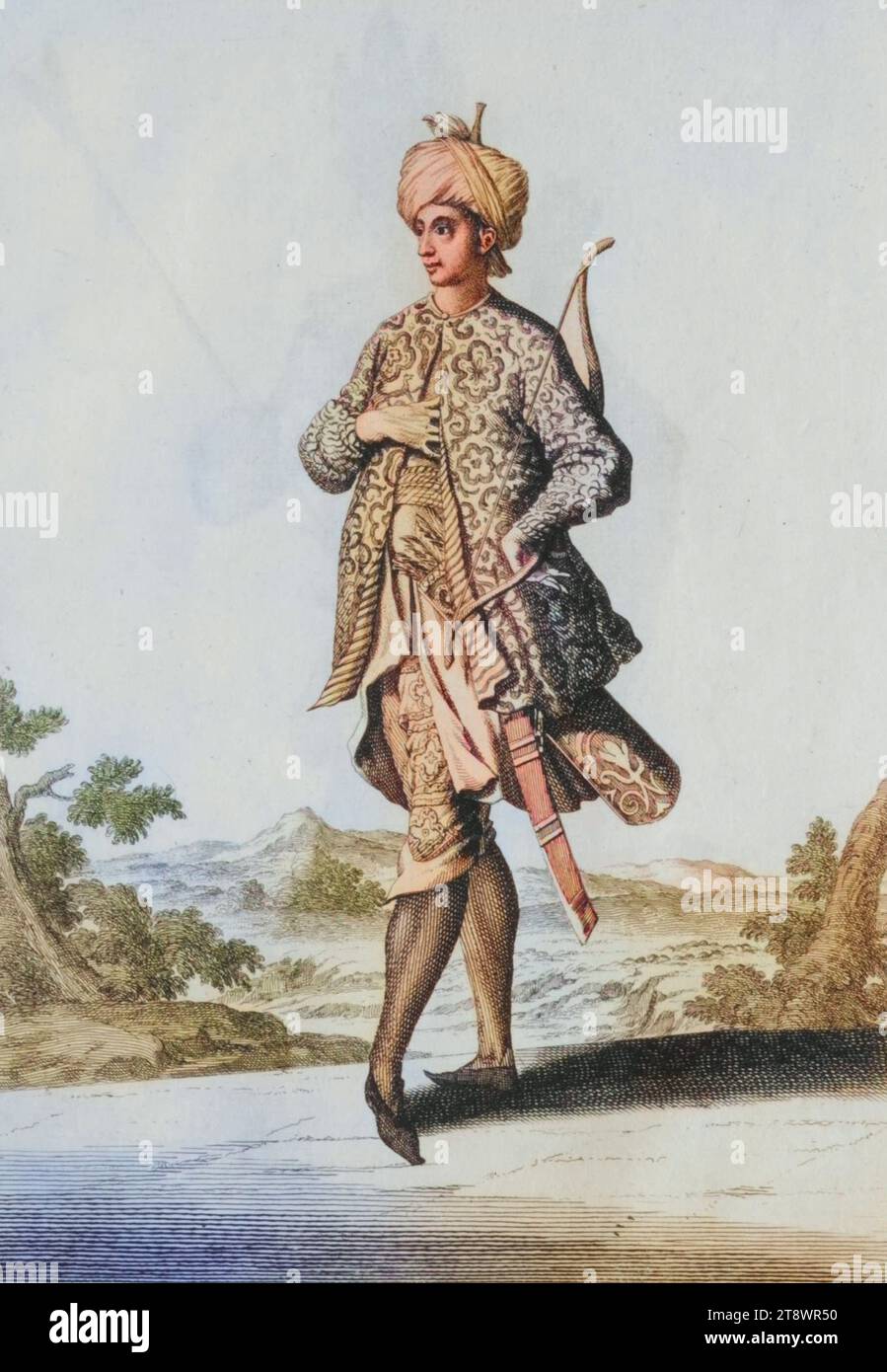 Tracht, Bekleidung, ein Edelmann aus Persien im Jahre 1700, Kupferstich ...