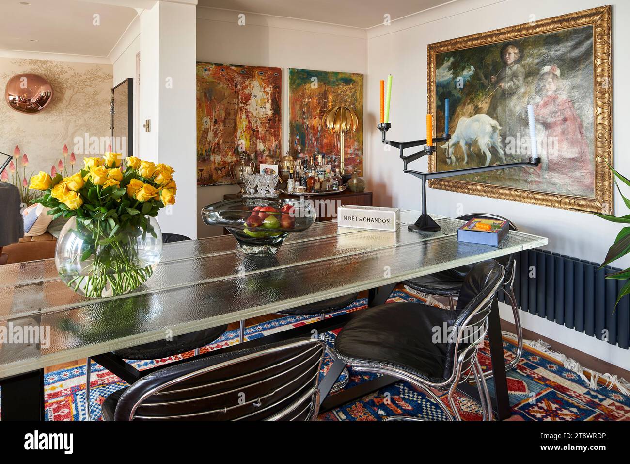 Dining area with glass table. Burnham, Burnham on Crouch, United ...