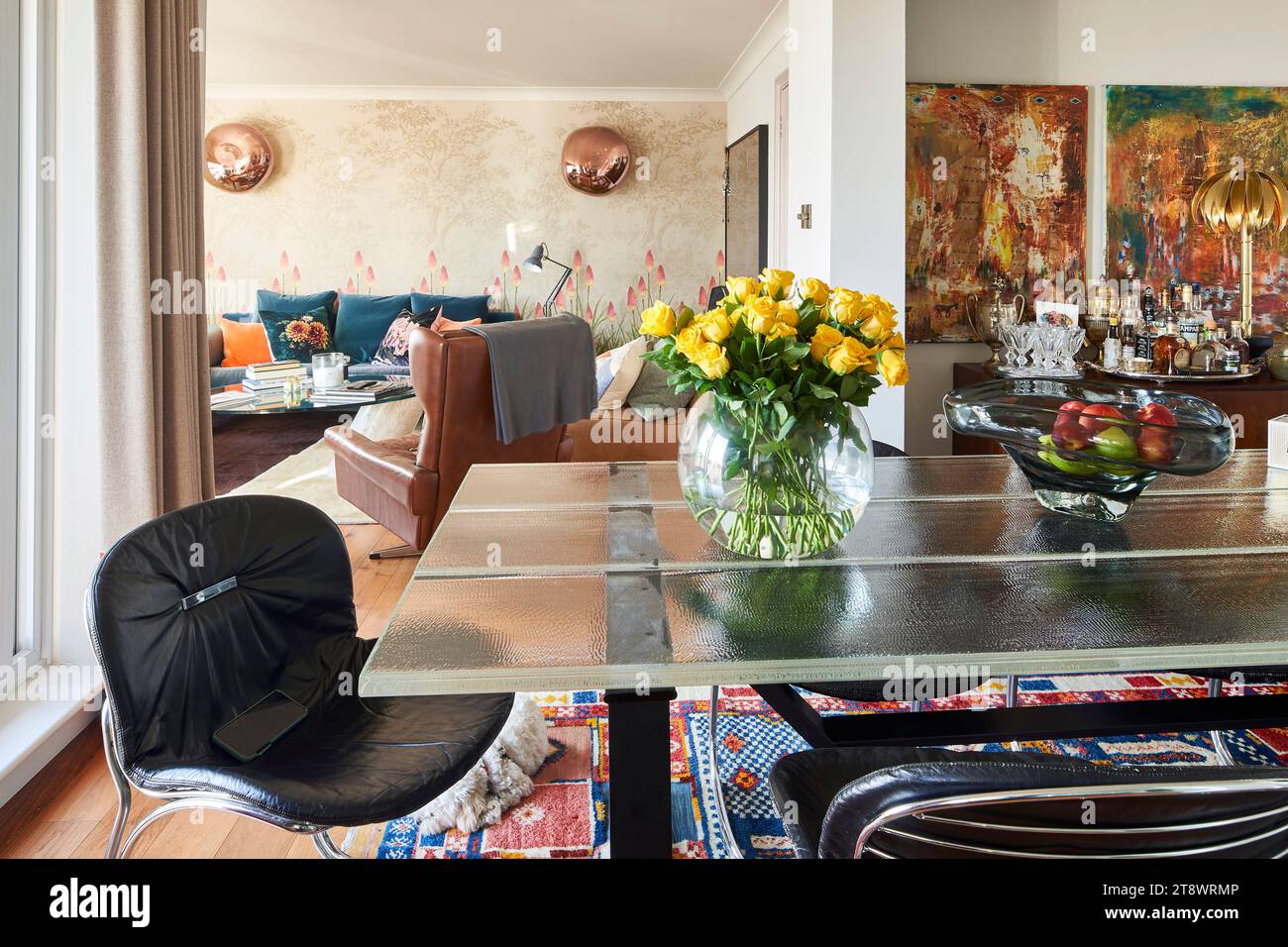 Dining area with glass table. Burnham, Burnham on Crouch, United ...
