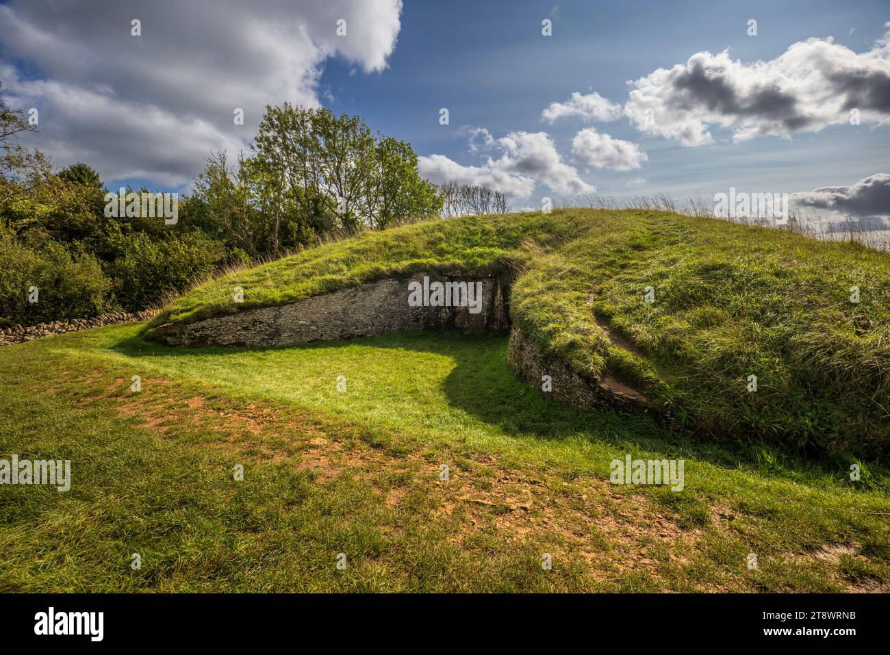 The false entrance to Belas Knap Neolithic Long Barrow on Cleeve Hill ...
