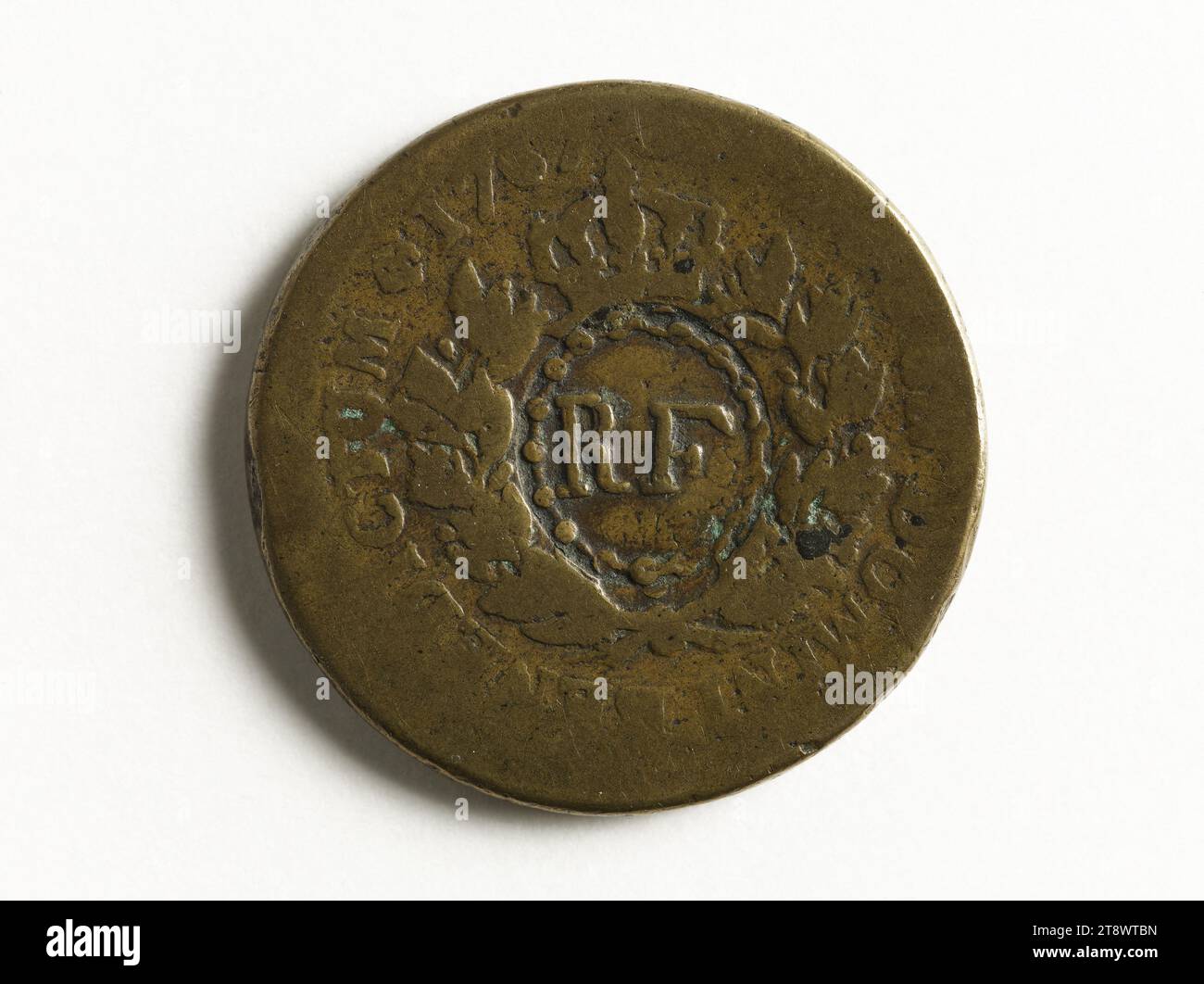 Sol des colonies françaises de Louis XV, 1767 overstruck 'RF' in 1793 ...